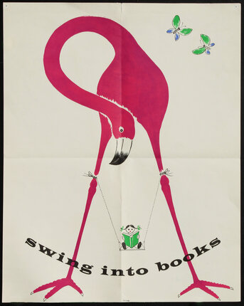 Swing into Books (Flamingo) | Original Vintage Poster | Chisholm ...