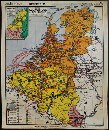 Benelux - Carte Economique Politique (reverse of CL85949) | Original ...