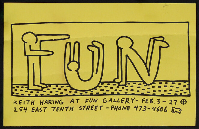 Keith Haring - FUN Gallery Cocktail Preview Invite (Yellow) | Original ...