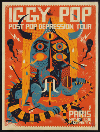 Iggy Pop - Le Grand Rex - Paris, France | Original Vintage Poster ...